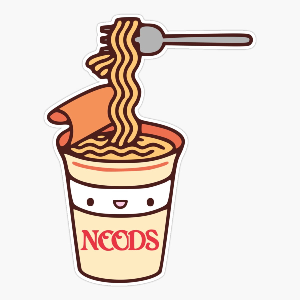 DOPASTICKER Noods Cup O Noodles Sticker, Phone Sticker Water Bottle ...