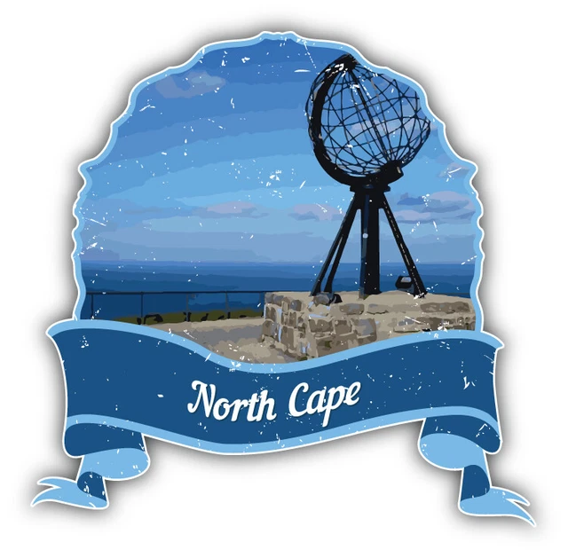 DOPASTICKER North Cape Norway World Landmark Grunge Travel Car Sticker ...