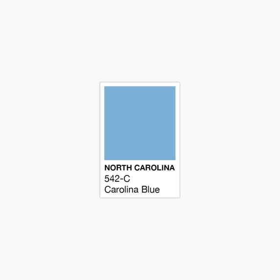 DOPASTICKER North Carolina Pantone Swatch Sticker, Phone Sticker Car ...