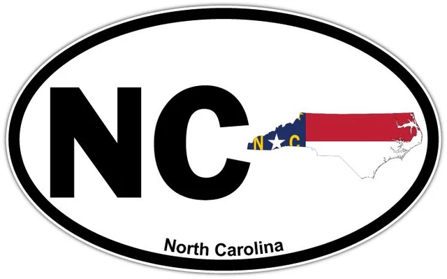 DOPASTICKER North Carolina Us State Usa America Oval Car Window Sticker ...