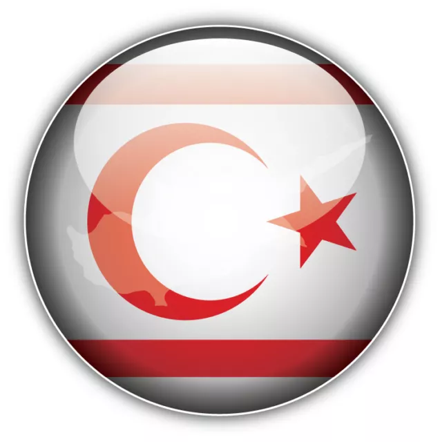 DOPASTICKER North Cyprus Map Flag Label Car Sticker Phone Decal Water ...
