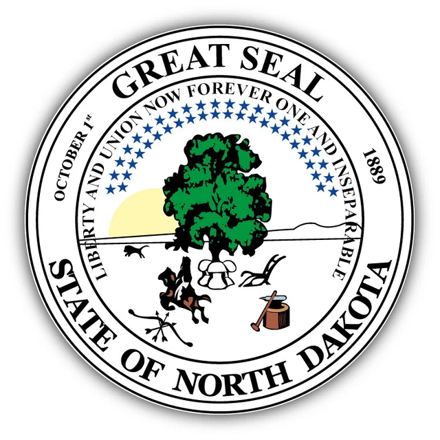 DOPASTICKER North Dakota Seal Car Sticker Phone Decal Water Bottle ...