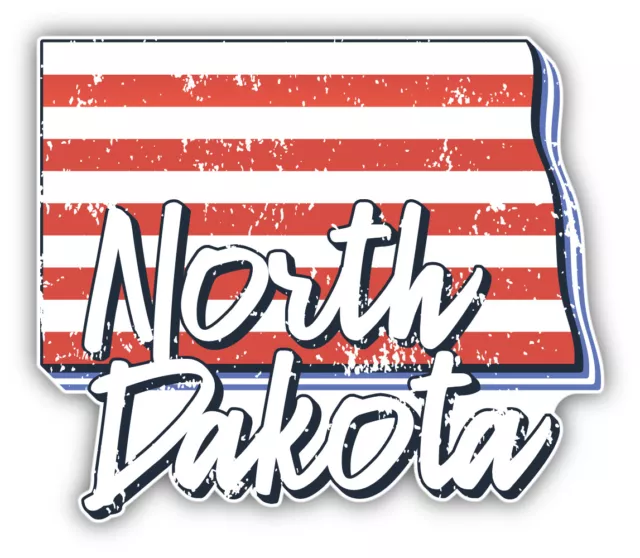 DOPASTICKER North Dakota Usa State Map Flag Sticker Phone Decal Water ...