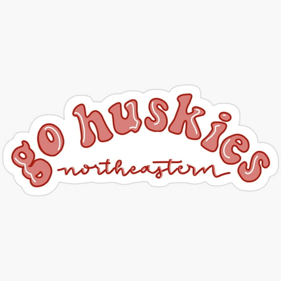 DOPASTICKER Northeastern Huskies Sticker, Waterproof Decal For Pet ...
