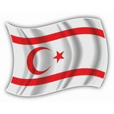 DOPASTICKER Northern Cyprus Waving Flag Car Sticker Phone Water Bottle ...