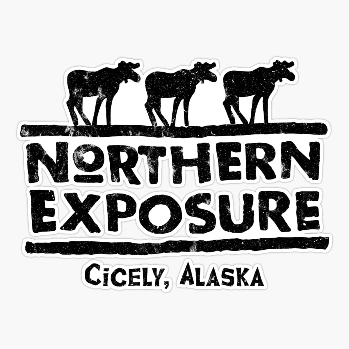 DOPASTICKER Northern Exposure Logo Faded Sticker, Phone Sticker Car ...