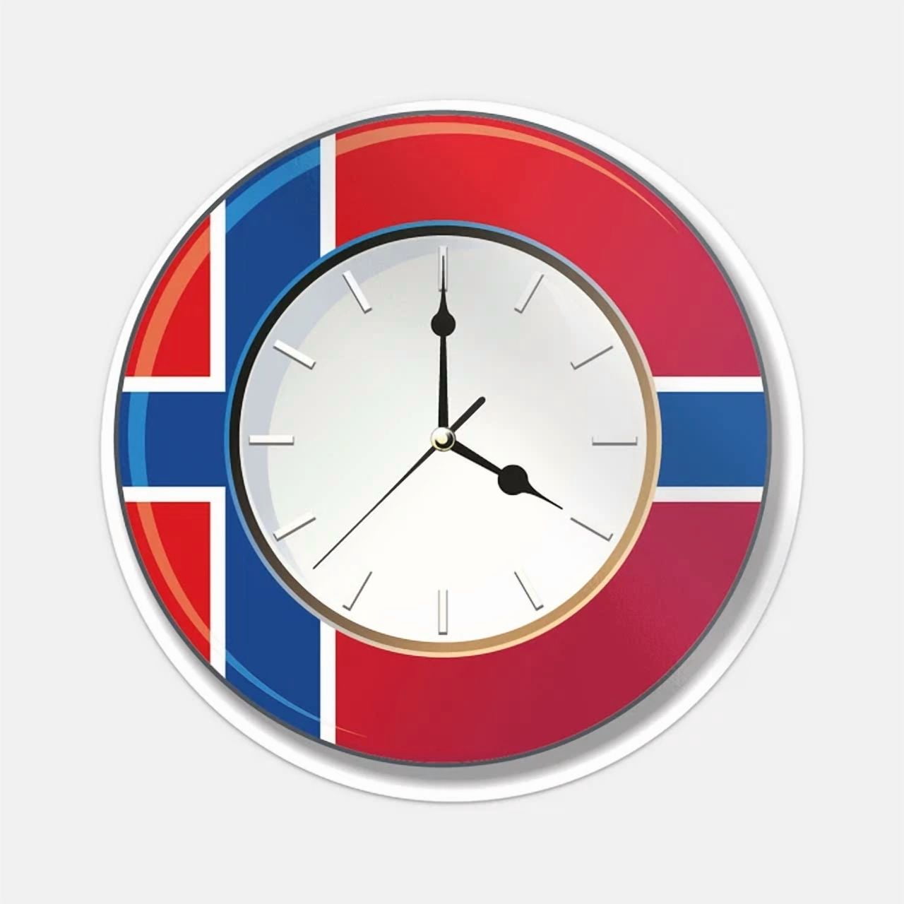 DOPASTICKER Norway Clock With National Flag Sticker Decal Phone Decal ...