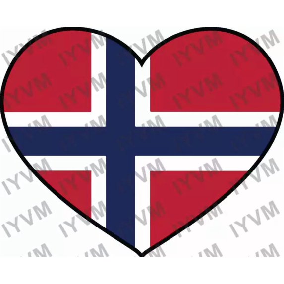 DOPASTICKER Norway Flag Heart Sticker Decal Phone Decal Water Bottle ...