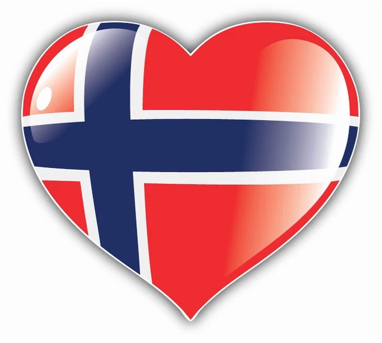 DOPASTICKER Norway Flag Heart Sticker Decal Phone Decal Water Bottle ...