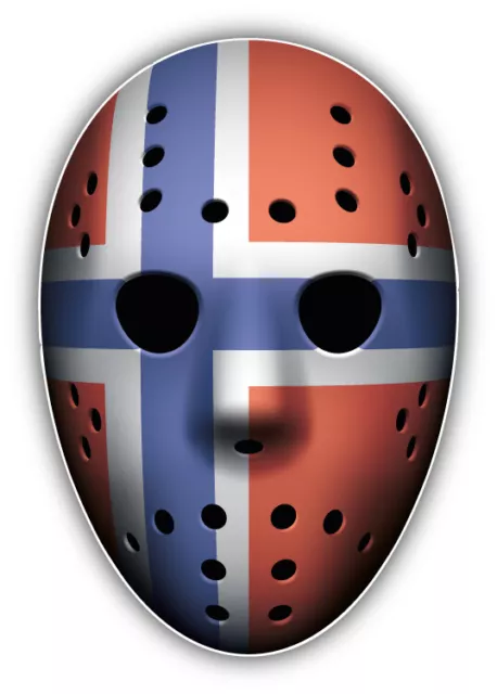 DOPASTICKER Norway Flag Ice Hockey Goalie Mask Car Sticker Phone Decal ...