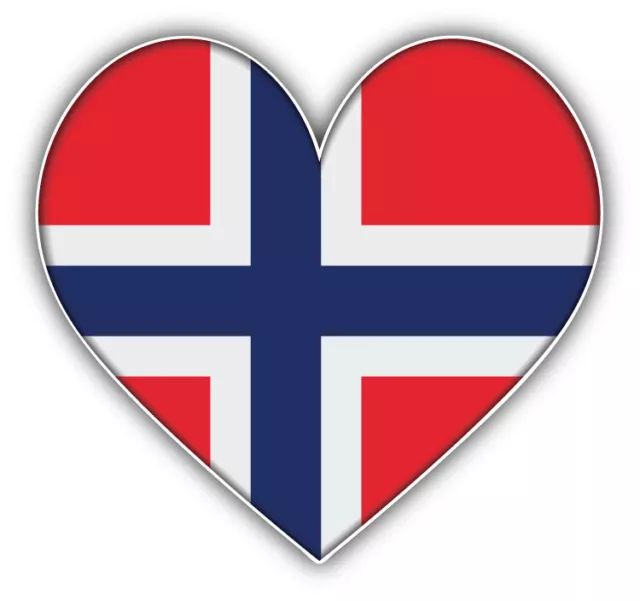 DOPASTICKER Norway Heart Flag Sticker Decal Phone Decal Water Bottle ...