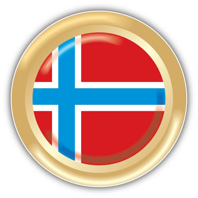 DOPASTICKER Norway Map Flag Golden Sticker Decal Phone Decal Water ...