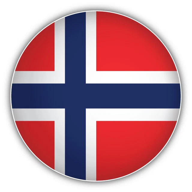 DOPASTICKER Norway Round Flag Sticker Decal Phone Decal Water Bottle ...