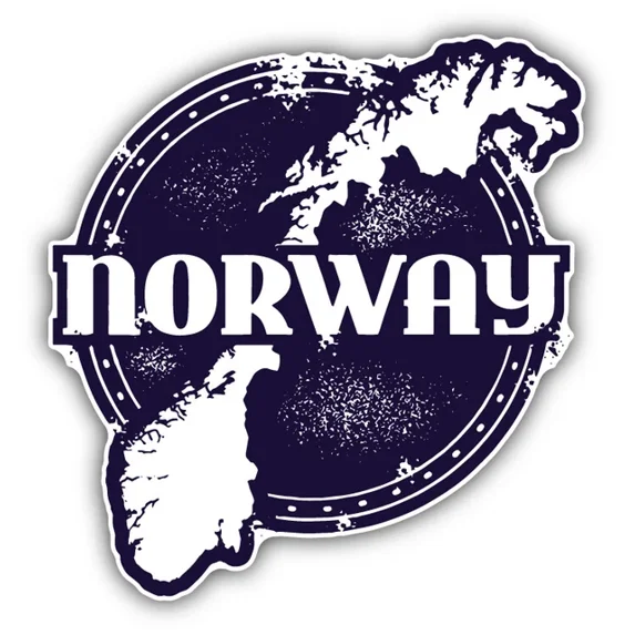 DOPASTICKER Norway Scandinavia Travel Map Grunge Sticker Decal Phone ...