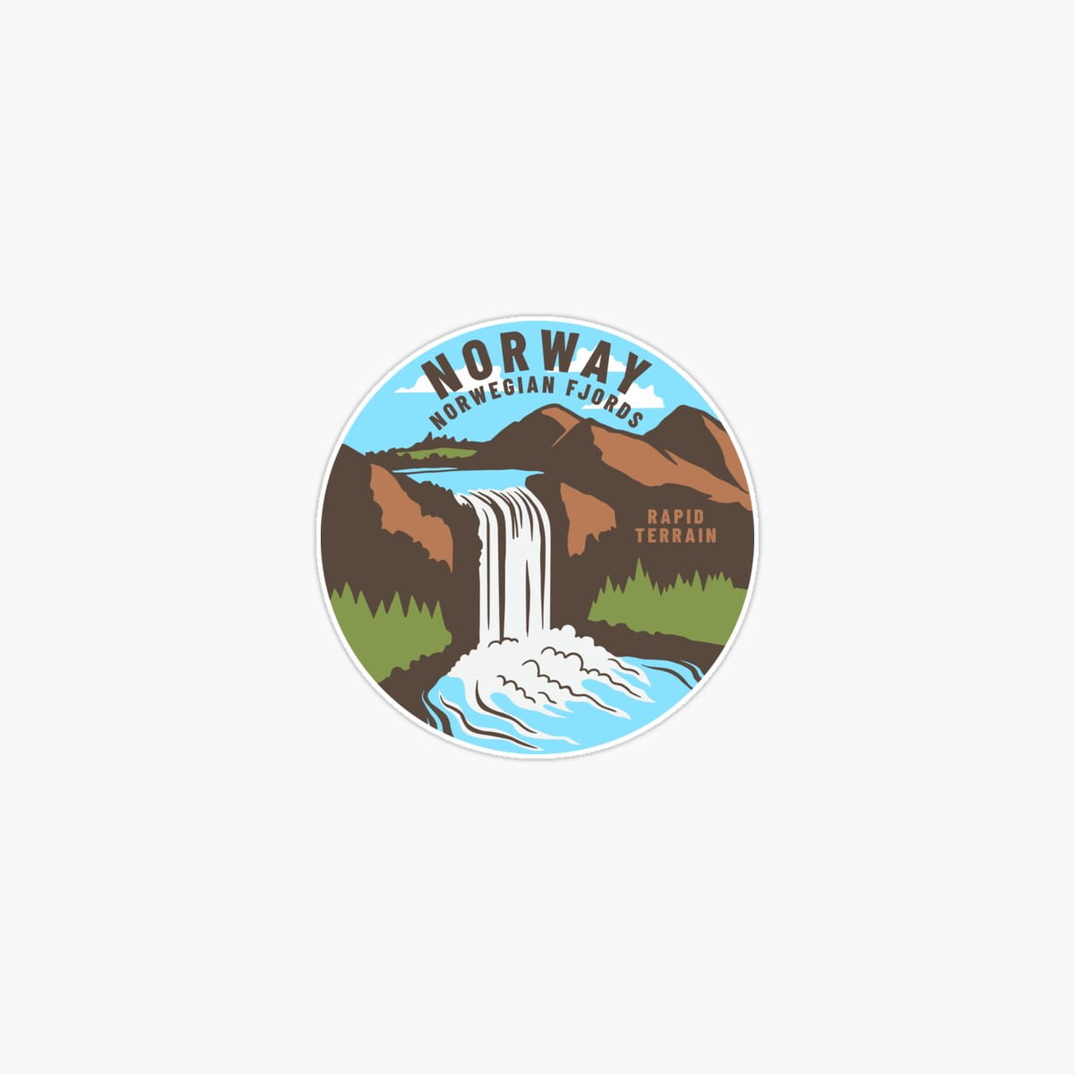 DOPASTICKER Norwegian Fjords, Norway Sticker Phone Sticker, Latop ...