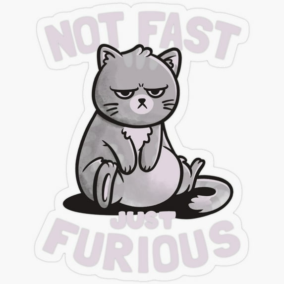 DOPASTICKER Not Fast Just Furious Cute Cat Gift Decorative Laptop ...