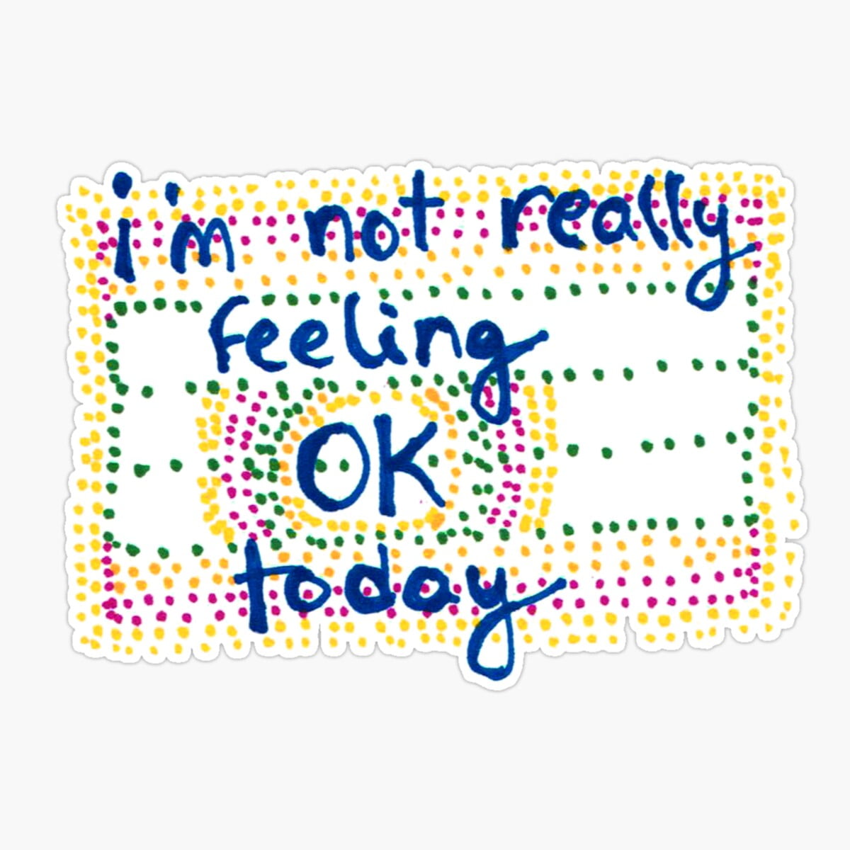 DOPASTICKER Not Okay (Color Version) Sticker, Phone Sticker Car ...