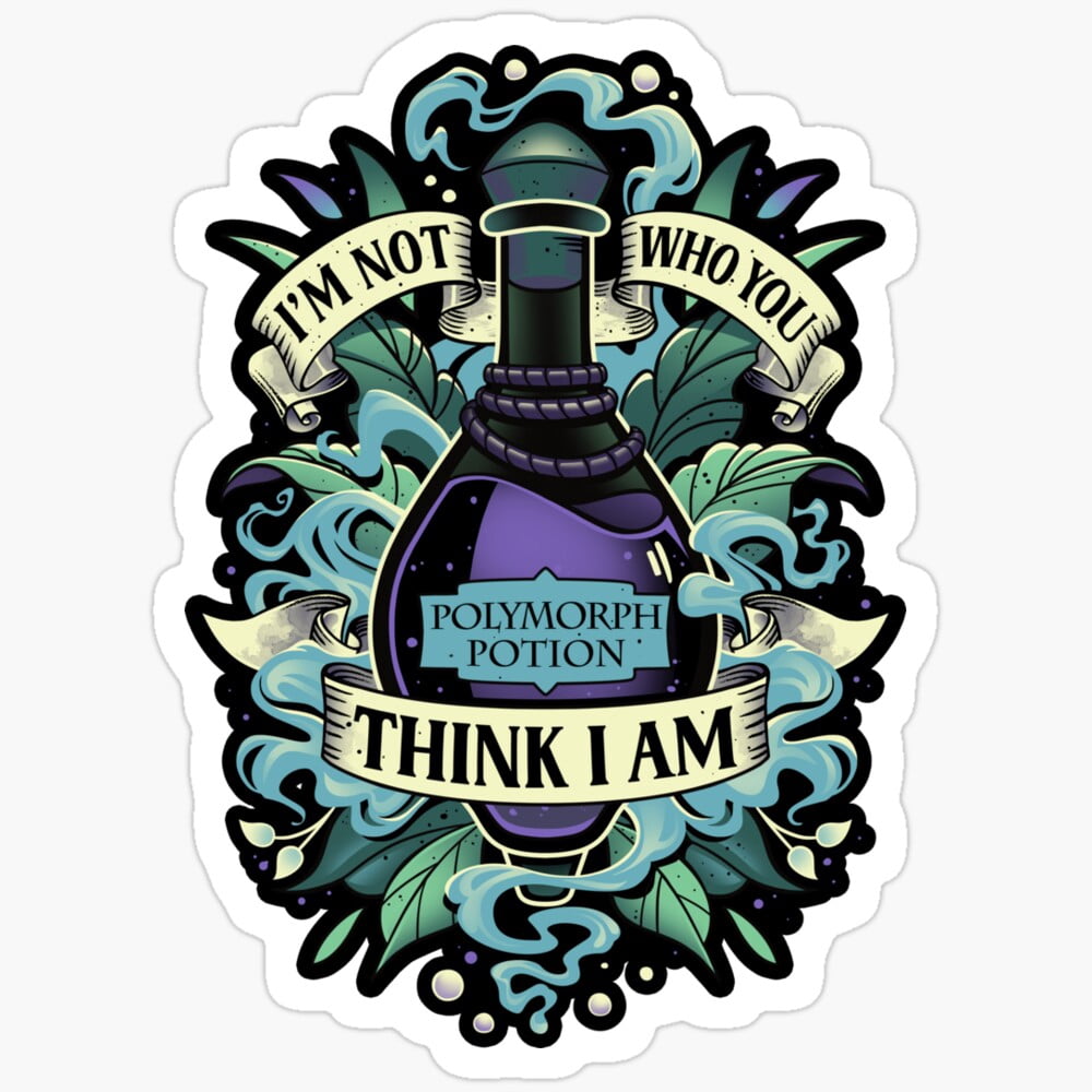 DOPASTICKER Not Who You Think I Am - Wizard Polymorph Potion Sticker ...