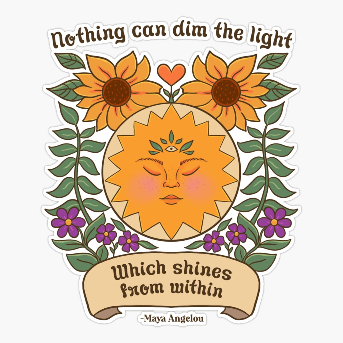 DOPASTICKER Nothing Can Dim The Light Sticker, Phone Sticker Car ...