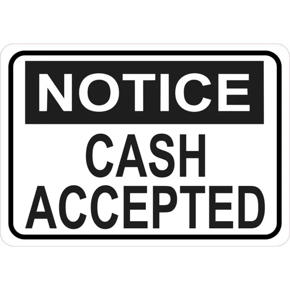 DOPASTICKER Notice Cash Accepted Sticker Phone Sticker, Latop Sticker ...