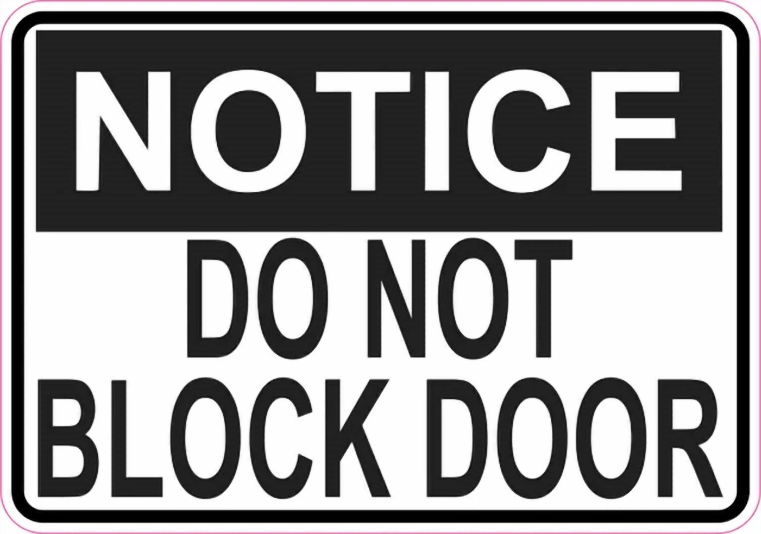 DOPASTICKER Notice Do Not Block Door Sticker Wall Sticker Doors Sticker ...