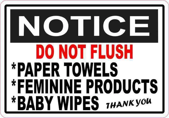 DOPASTICKER Notice Do Not Flush Sticker Business Restroom Sticker Phone ...