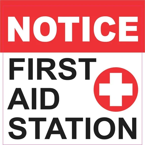 DOPASTICKER Notice First Aid Station Sticker Business Medical Sticker ...