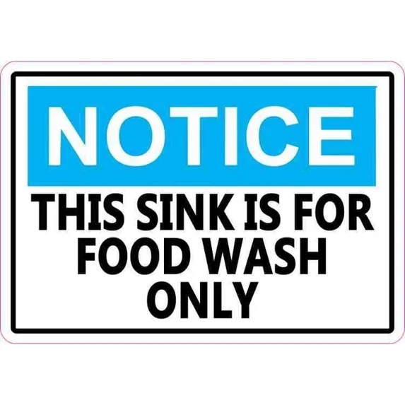 DOPASTICKER Notice Food Wash Sink Only Sticker Phone Sticker, Latop ...