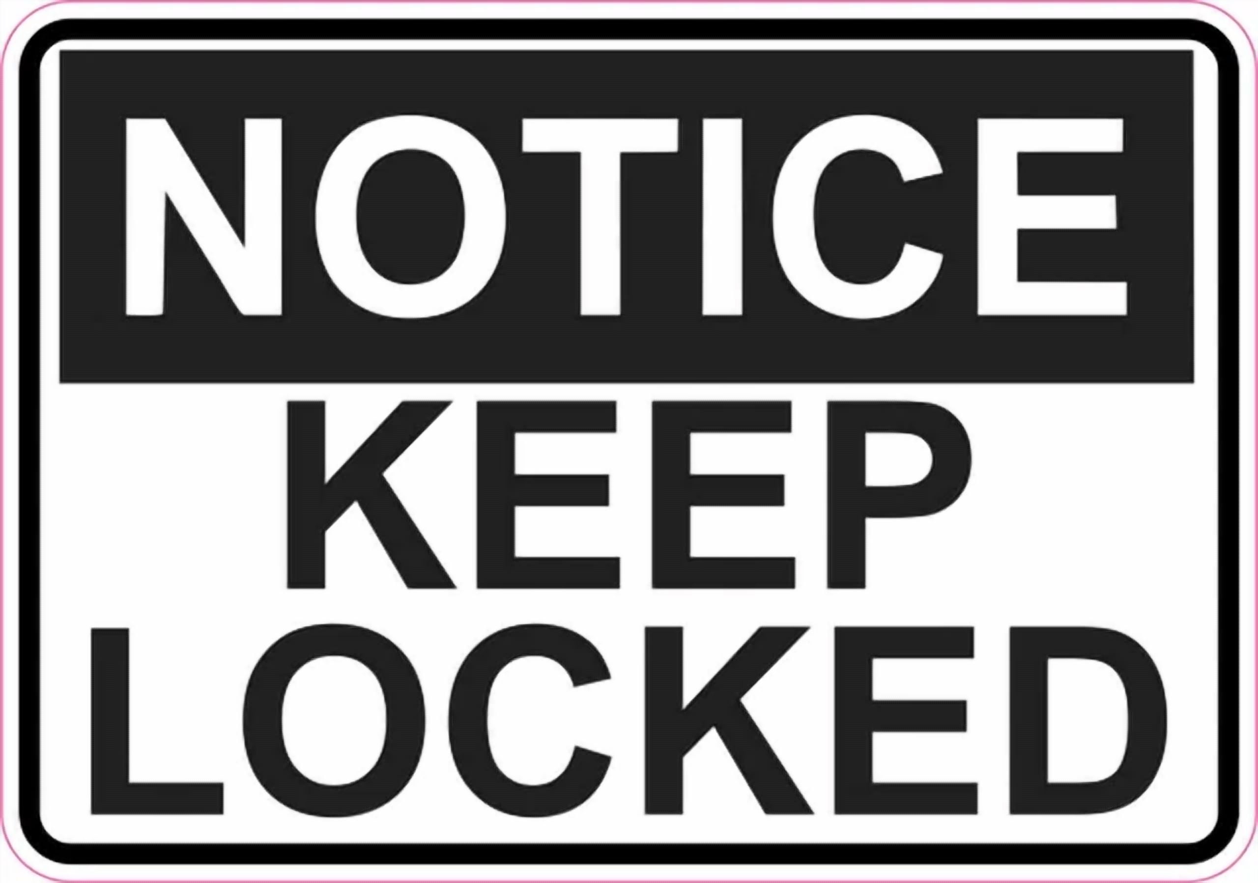 DOPASTICKER Notice Keep Locked Stickers Business Door Sticker Phone ...