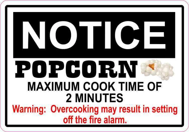DOPASTICKER Notice Maximum Cook Time Of 2 Minutes Popcorn Sticker Phone ...