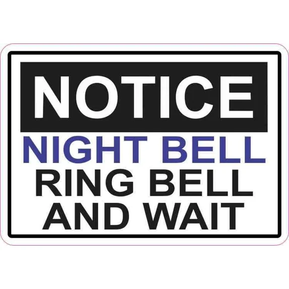 DOPASTICKER Notice Night Bell Ring And Wait Sticker Door Sticker Phone ...