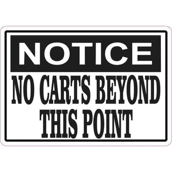 DOPASTICKER Notice No Carts Beyond This Point Stickerhopping Golf ...