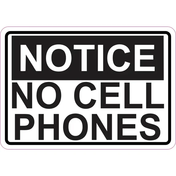 DOPASTICKER Notice No Cell Phones Sticker Business Door Sticker Phone ...