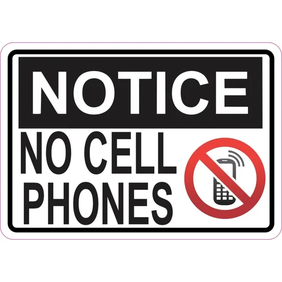 DOPASTICKER Notice No Cell Phones Sticker Business Sticker Phone ...