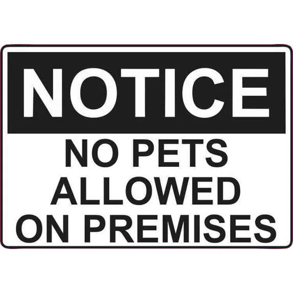 DOPASTICKER Notice No Pets Allowed Sticker Door Stickers Wall Sticker ...