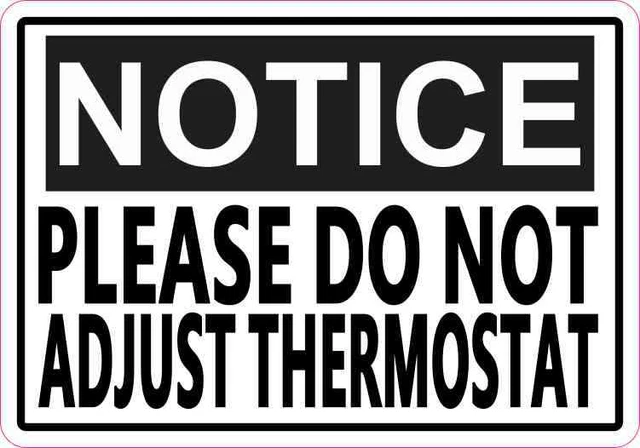 DOPASTICKER Notice Please Do Not Adjust Thermostat Sticker Adhesive ...