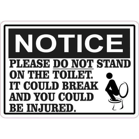 DOPASTICKER Notice Please Do Not Stand On The Toilet Sticker Restroom ...