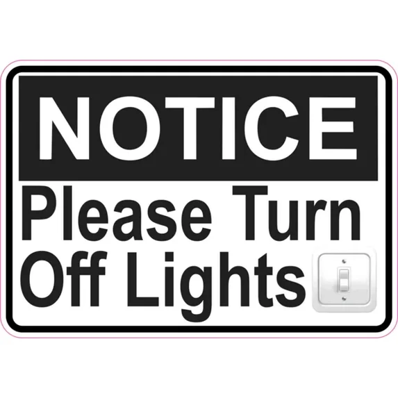 DOPASTICKER Notice Please Turn Off Lights Sticker Door Stickers Wall ...