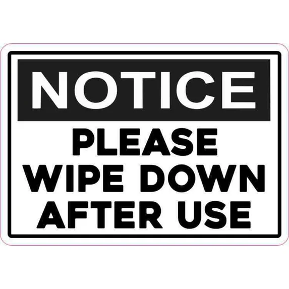 DOPASTICKER Notice Please Wipe Down After Use Sticker Phone Sticker ...
