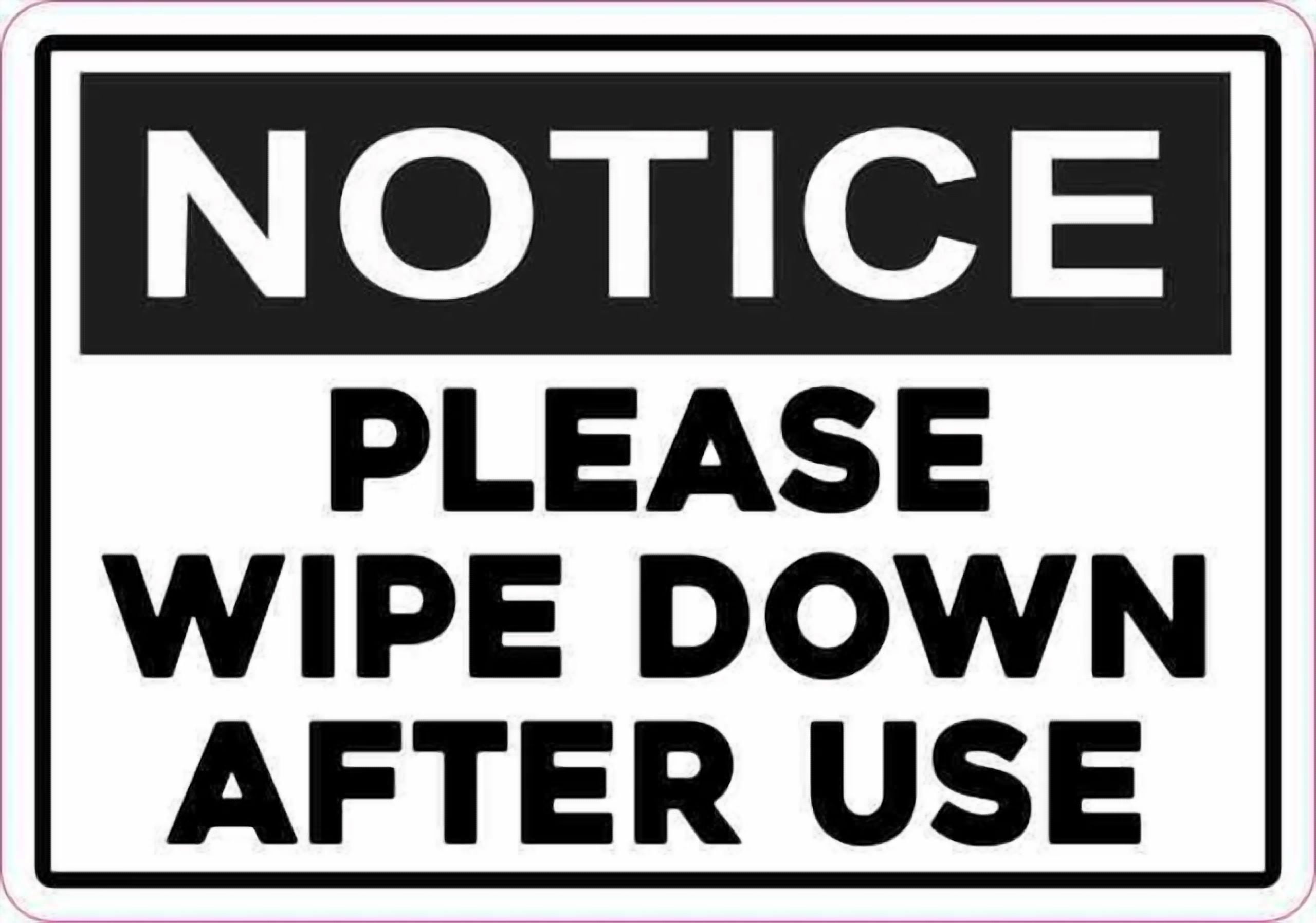 DOPASTICKER Notice Please Wipe Down After Use Sticker Phone Sticker ...