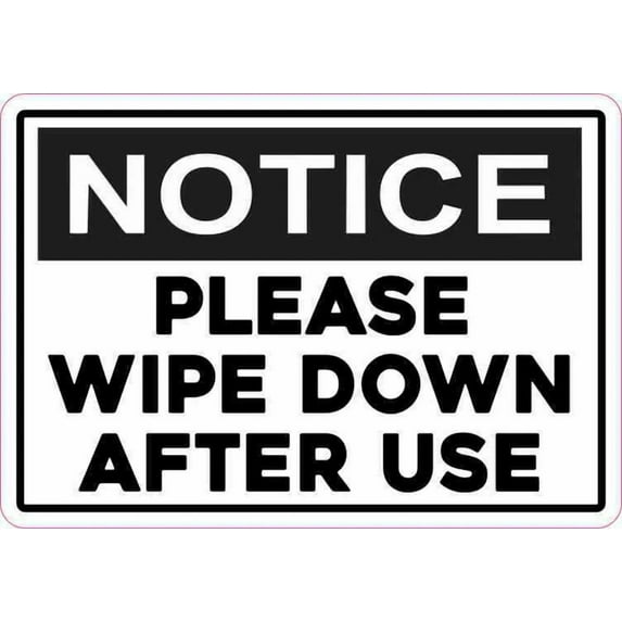 DOPASTICKER Notice Please Wipe Down After Use Sticker Phone Sticker ...