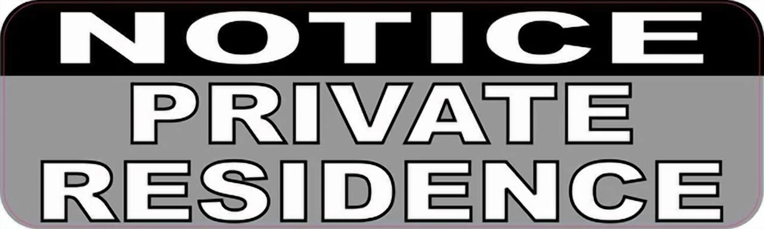 DOPASTICKER Notice Private Residence Stickers Door House Sticker Phone ...