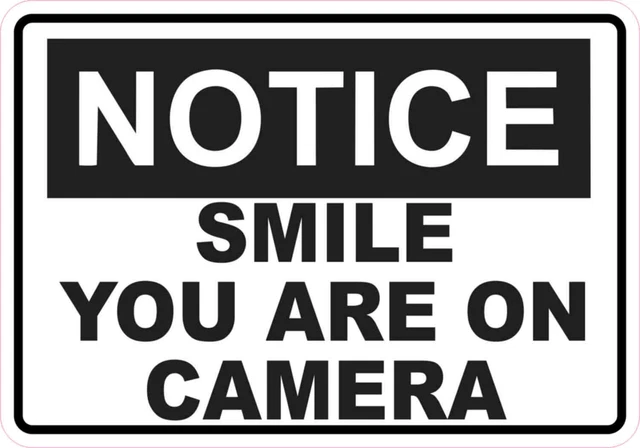 DOPASTICKER Notice Smile You Are On Cameras Stickers Business Sticker ...