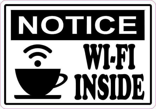 DOPASTICKER Notice Wi-Fi Inside Sticker Coffee Sticker Phone Sticker ...