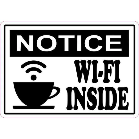 DOPASTICKER Notice Wi-Fi Inside Sticker Coffee Sticker Phone Sticker ...