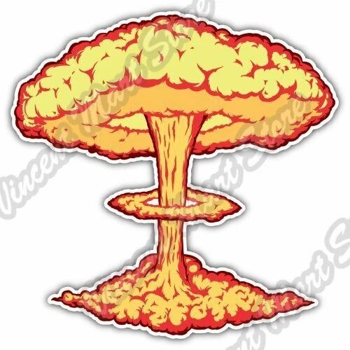 DOPASTICKER Nuclear Explosion Mushroom Cloud War Car Window Sticker ...