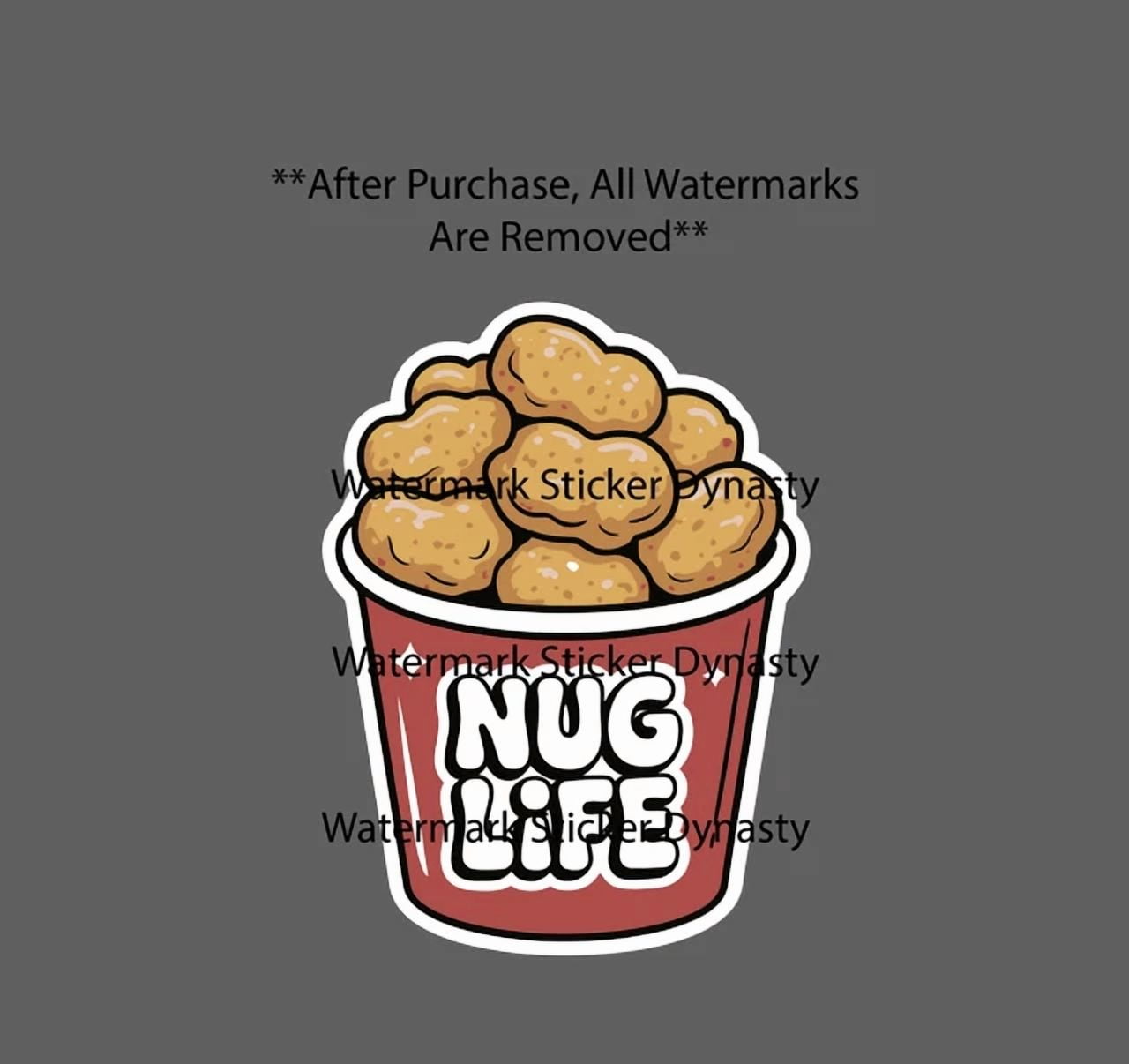 DOPASTICKER Nug Life Sticker Nuggets Chicken Food Quote Sticker Phone ...