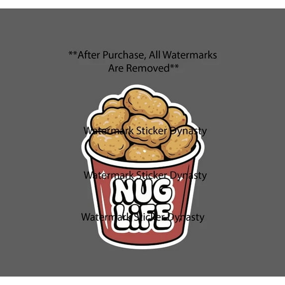 DOPASTICKER Nug Life Sticker Nuggets Chicken Food Quote Sticker Phone ...