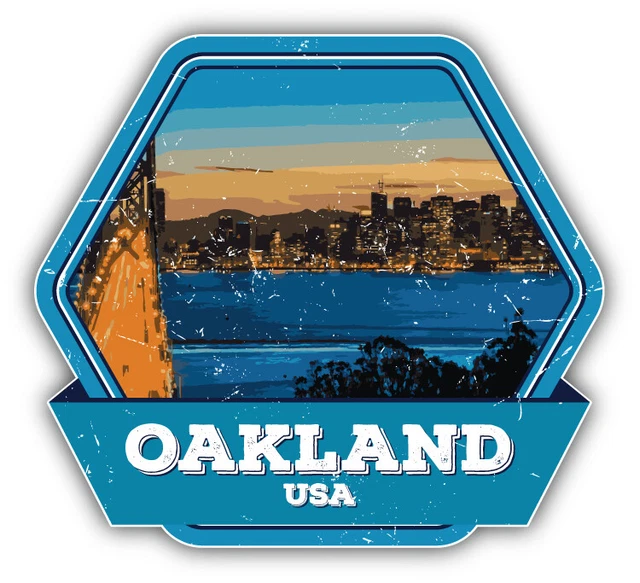 DOPASTICKER Oakland City Usa Grunge Vintage Travel Sticker Decal Phone ...