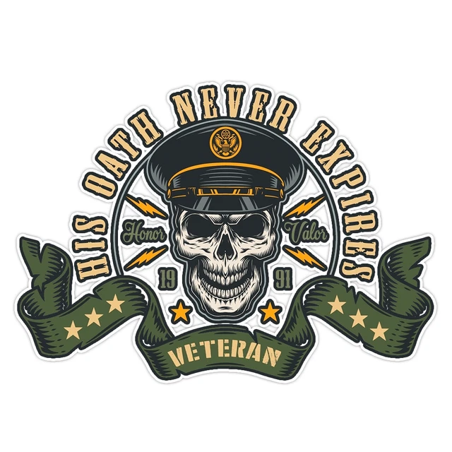 DOPASTICKER His Oath Never Expires Veteran Sticker Military Soldier ...
